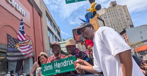 Hundreds Experience Jimi Hendrix Way Unveiling in West Village