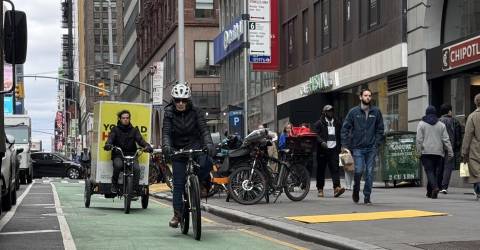 New Bike Lanes Debut in Village and Midtown; Riders Pleased but Many ...